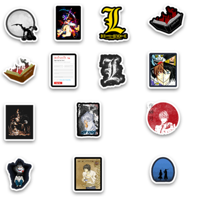 15 Stickers Death note Pack - Stickers Shop Maroc