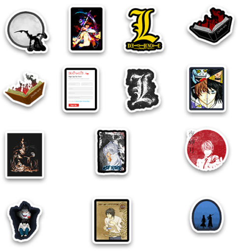 15 Stickers Death note Pack - Stickers Shop Maroc